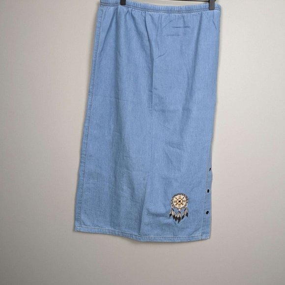 Color me Cotten | Skirts | Cmc Color Me Cotton Blue Jean Western Look ...